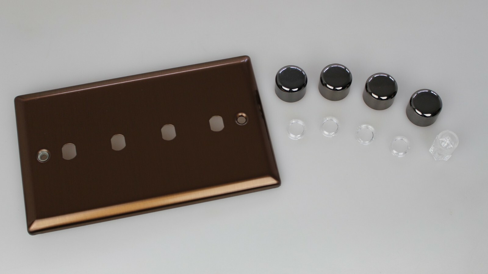 Varilight Screwless Brushed Bronze Light Switch Socket Dimmer Toggle ...