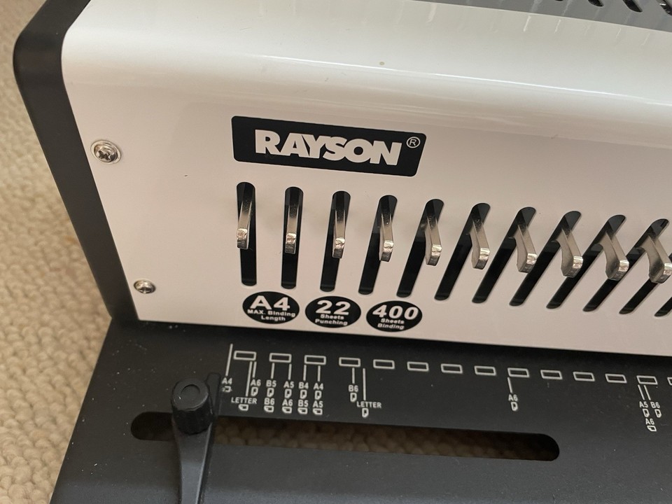 RAYSON Comb Binding Machine, 21-Hole, Binds 400 Sheets, Metal Const, A4, SD-220B | eBay UK