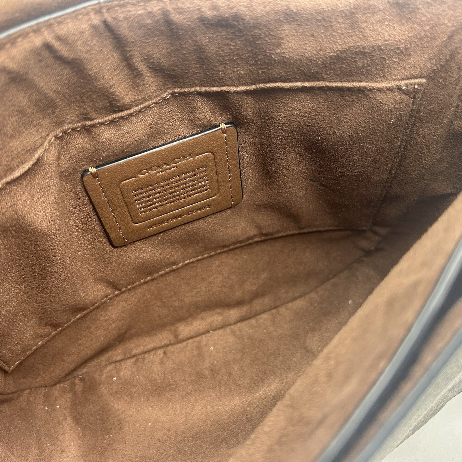 COACH C5692 Kleo Shoulder Bag Suede/PVC Leather Khaki 2Way Handbag $498 ...