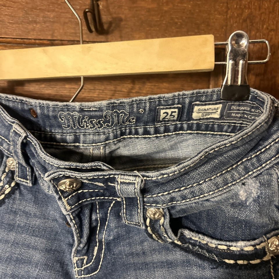 Miss Me Bootcut Jeans Women's Sz 25 W/ Destruction | eBay