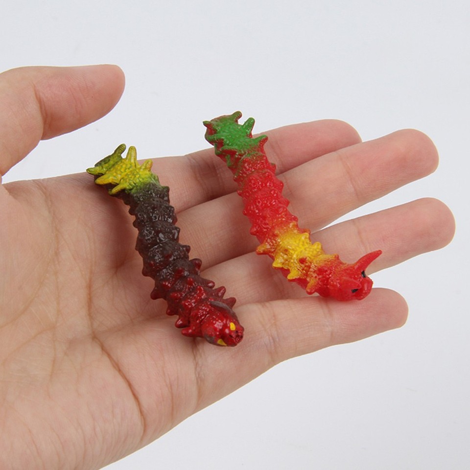 3 Pieces Realistic Caterpillar Simulation Animal Toy Fake Worm Toys for ...