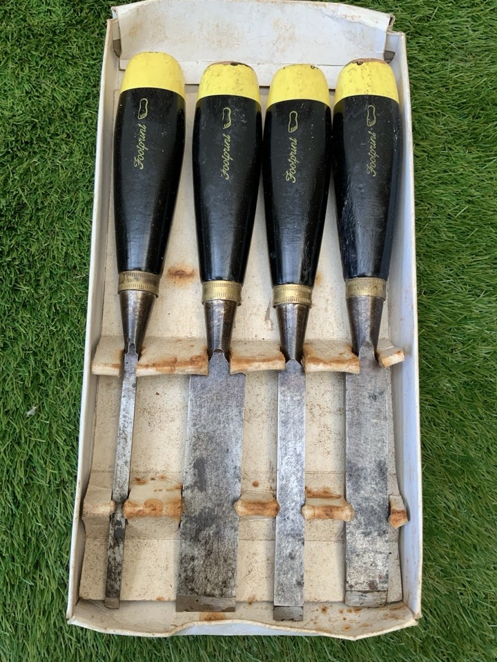 Vintage Footprint Wood Chisels X4 S461 | eBay UK