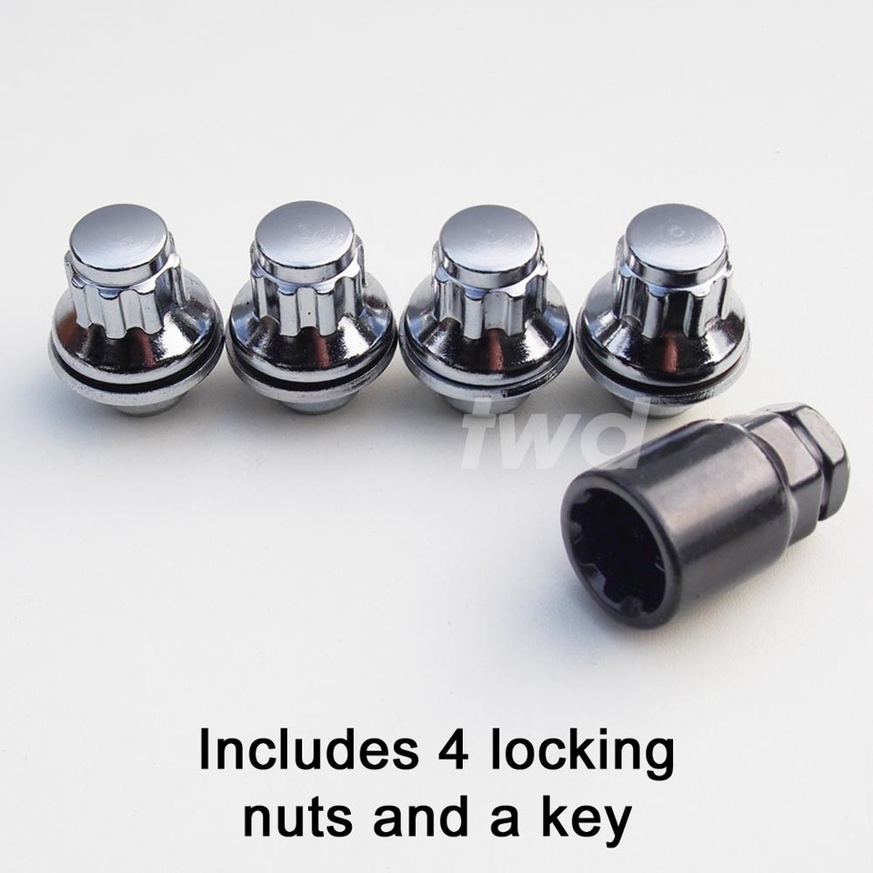 4x ALLOY WHEEL LOCKING NUTS - JAGUAR XF XF-R XE (M12X1.5) CHROME LUG ...