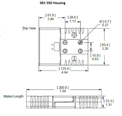 6340G1 Anderson Original SBX 350 Battery Connector Gray 2/0 AWG | eBay ...