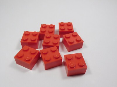 LEGO 8 Red 2x2 Bricks N1 | eBay