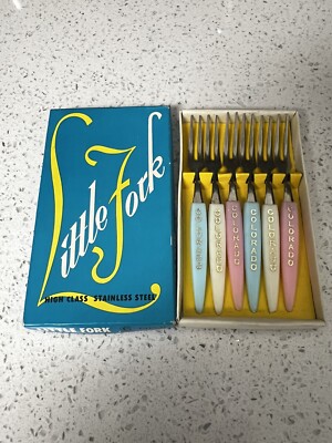 Vintage Souvenir Colorado Cocktail Forks - Little Canopy Forks - MIB | eBay