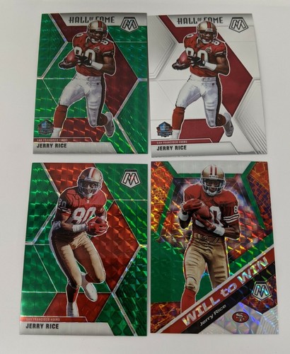 Lot (4) 2020 Panini Mosaïque Jerry Rice Vert Prisme Hall Of Fame ...