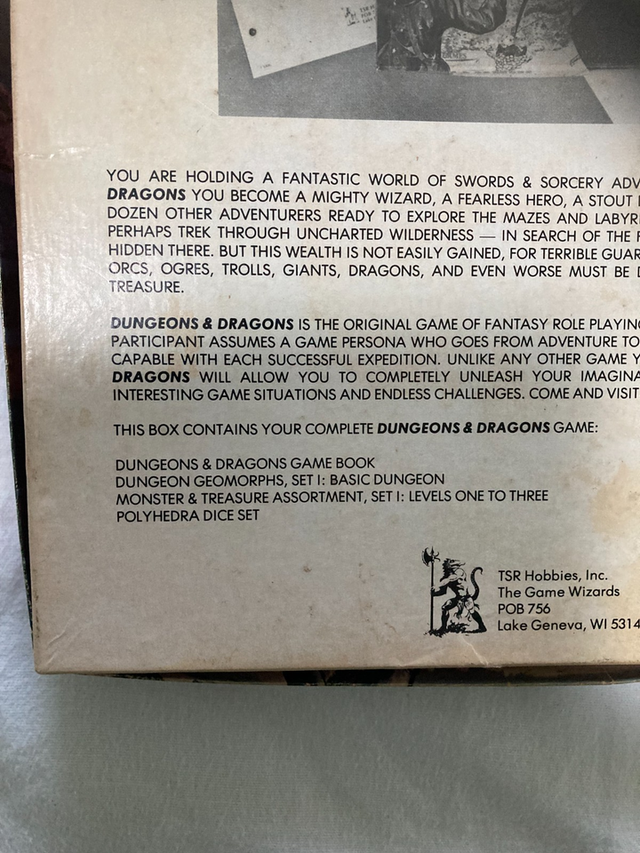 1979 Dungeons & Dragons Basic Set TM Applied For DICE HOLMES EDITION ...