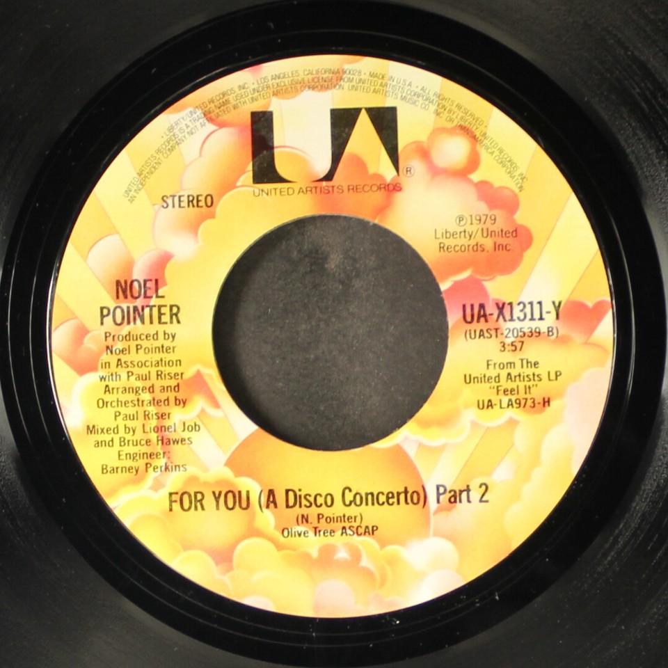 NOEL POINTER: for you (a disco concerto) / part 2 UA 7" Single 45 RPM ...