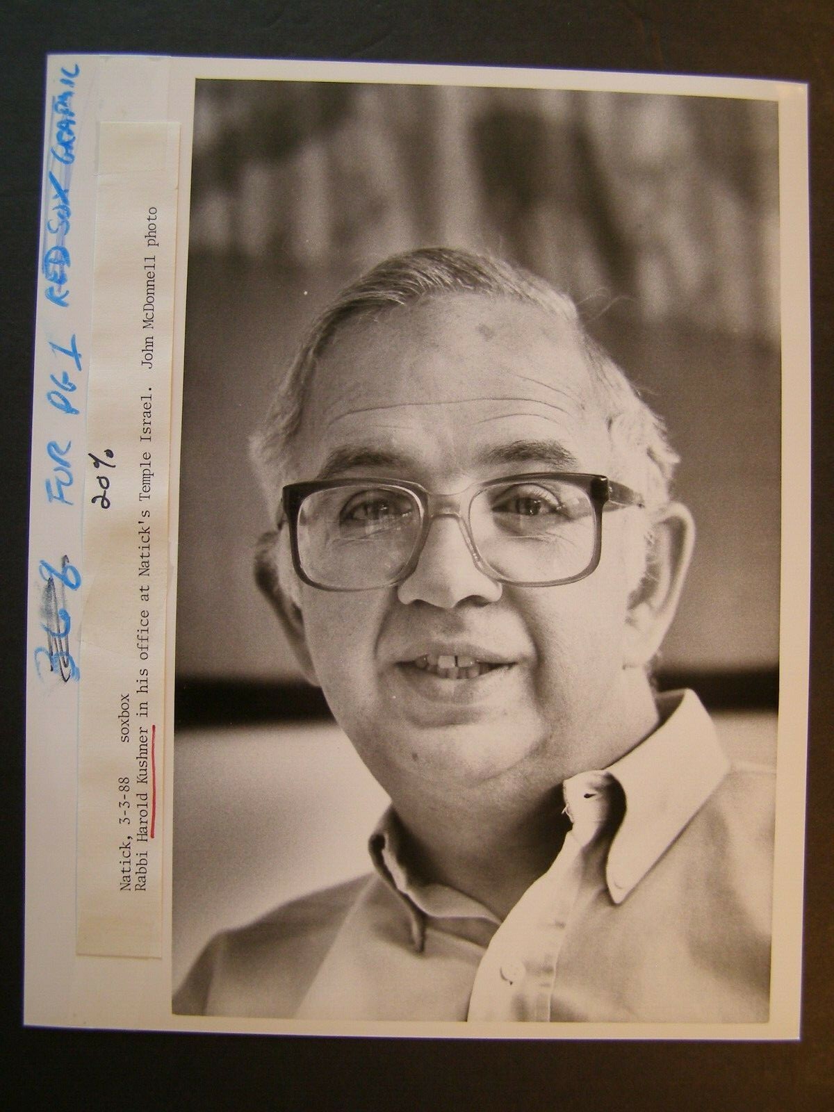 Glossy Press Photo 1988 Rabbi Harold Kushner in his office Natick ...