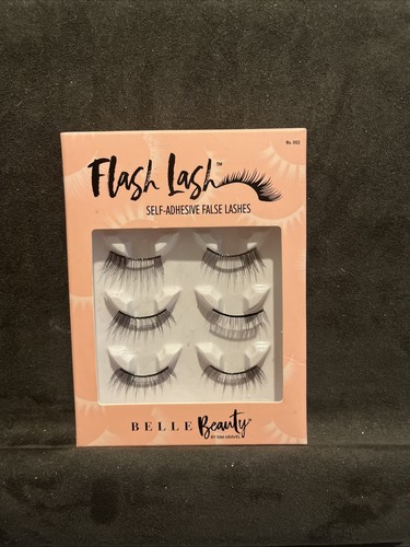 Belle Beauty ~ FLASH LASH Self Adhesive False Eyelashes Lashes Fake Trio NIB!!! | eBay