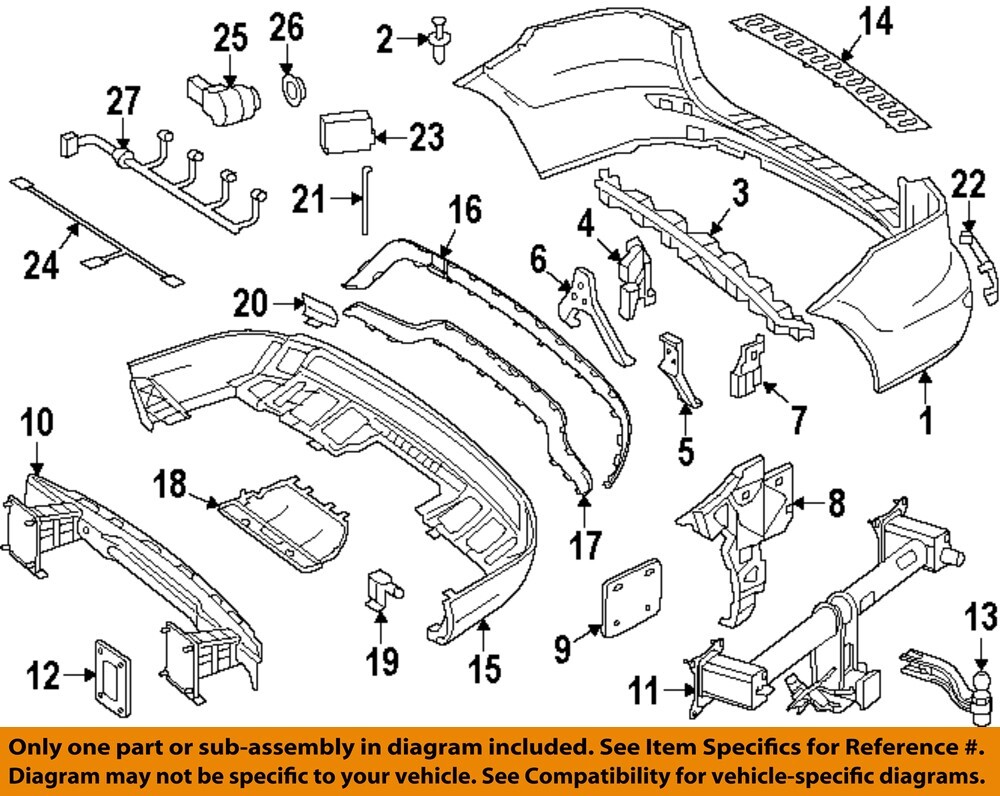 MERCEDES OEM 12-16 GL350 Rear Bumper Bumper Components-Inner Bracket ...