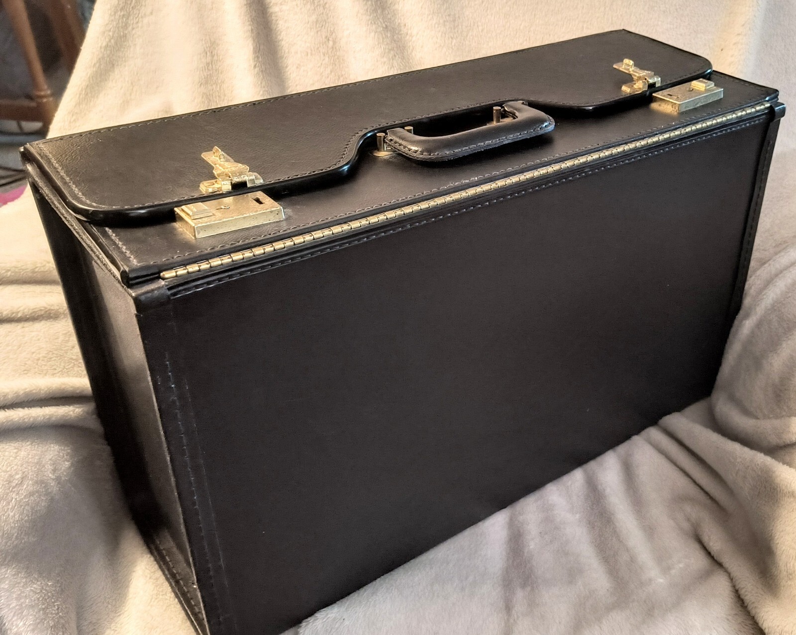 Vintage Stebco Pilot Case Black Heavy Vinyl Coated Briefcase Model 13-T ...