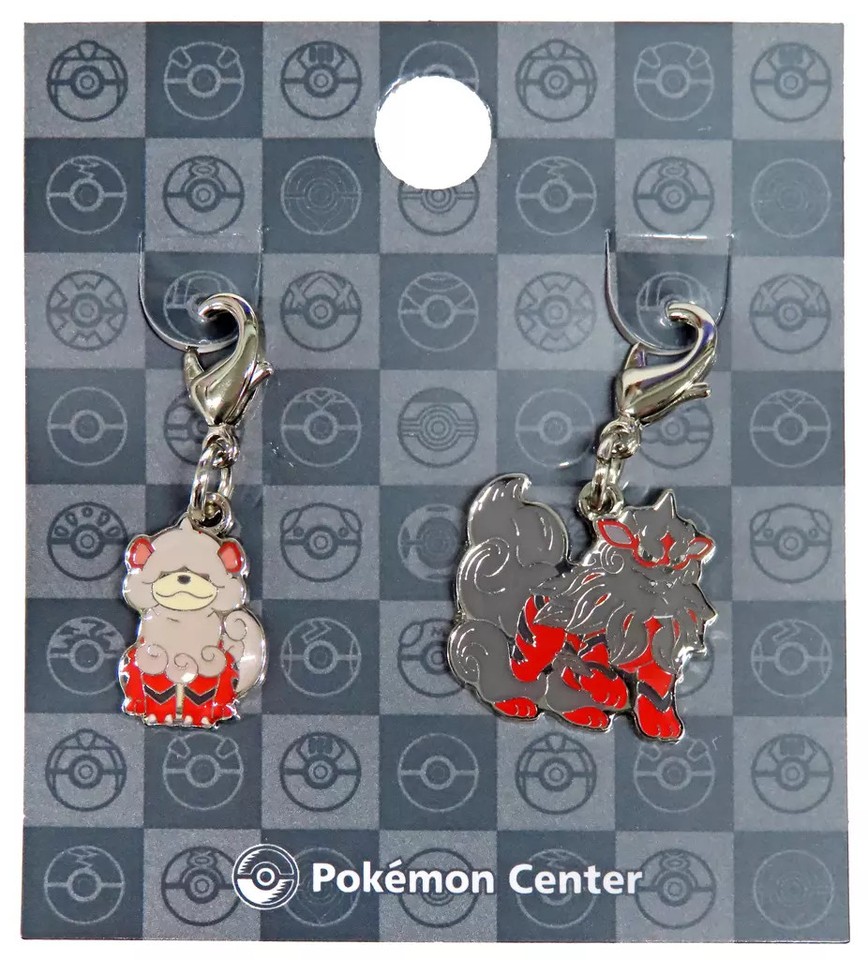 Pokemon Center 58 59 Growlithe & Arcanine Hisui Metal Charm Set ...
