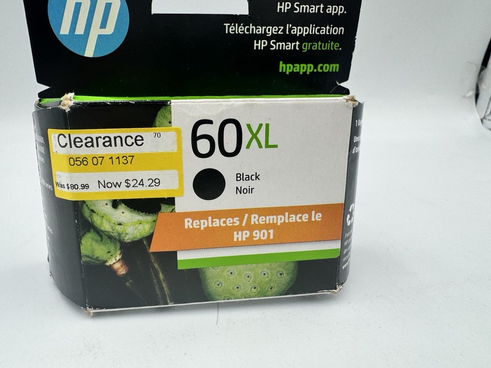 HP 60XL Black Ink Cartridge OEM Genuine - Sealed / Retail New In Box ...