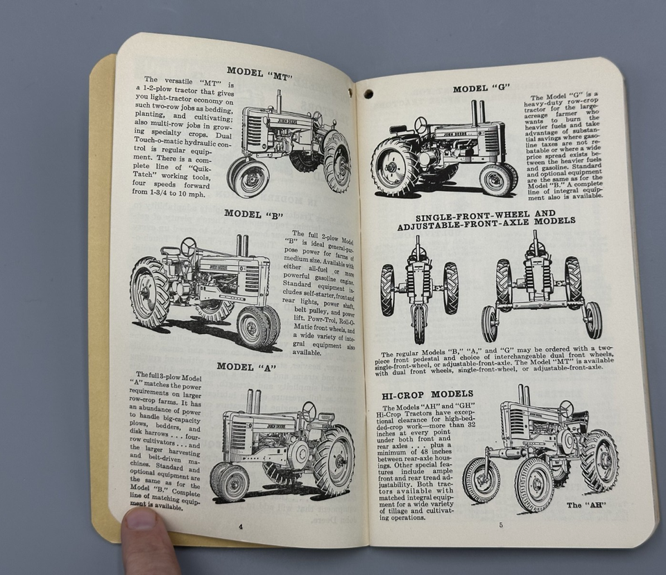 1952 1953 JOHN DEERE Farm Advertising POCKET LEDGER Tractor ROGERS ...