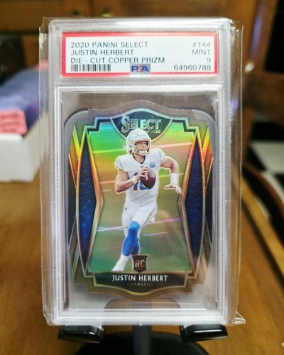 2020 Panini Select Justin Herbert Rookie Die-Cut Copper Prizm #/355 ...