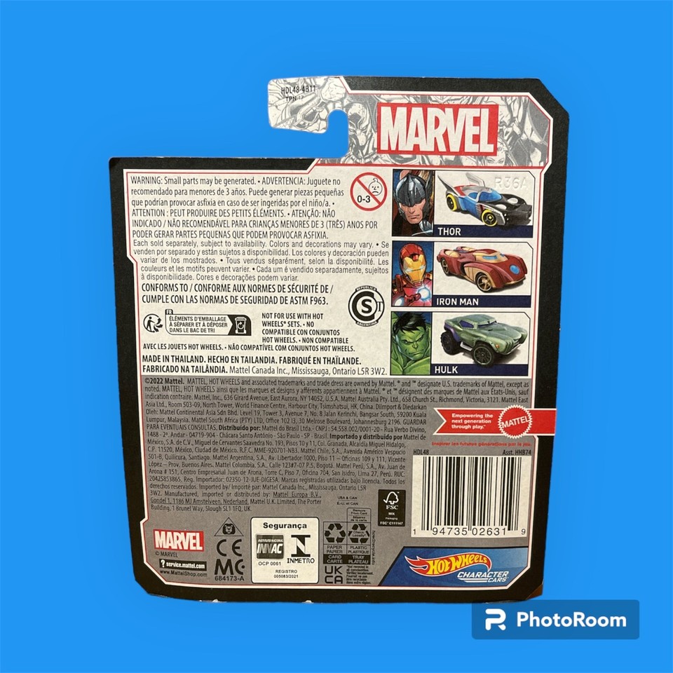 Thor - Hot Wheels Marvel Character Car, Mattel, New | eBay