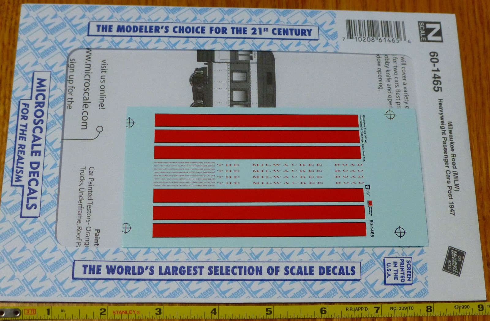 Microscale Decal #60-1465 Milwaukee Road MILW Heavyweight Passenger ...