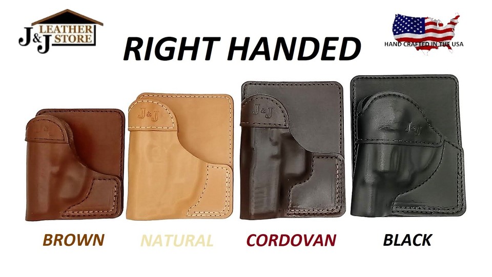 J&J TAURUS 2" J-FRAME REVOLVER FORMED WALLET STYLE LEATHER POCKET ...