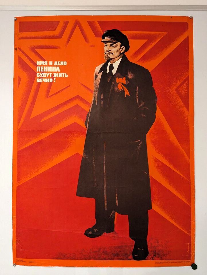 original Soviet RED propaganda , Poster dictator Lenin , revolution ...