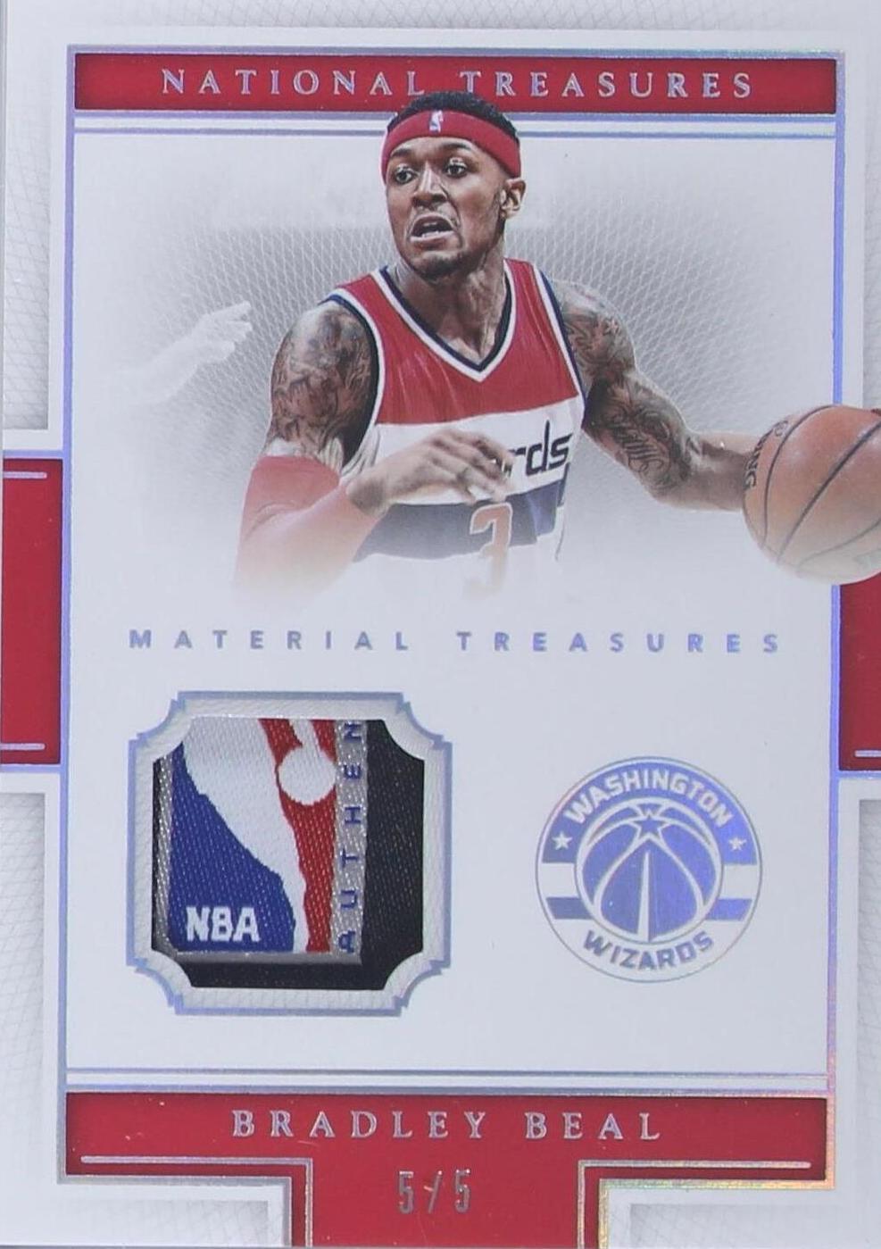 2015-16 Panini National Treasures - Material Treasures Bradley Beal #45 ...