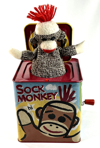 Sock Monkey Jack In Box Toy Schylling 2008 Tested Working | eBay