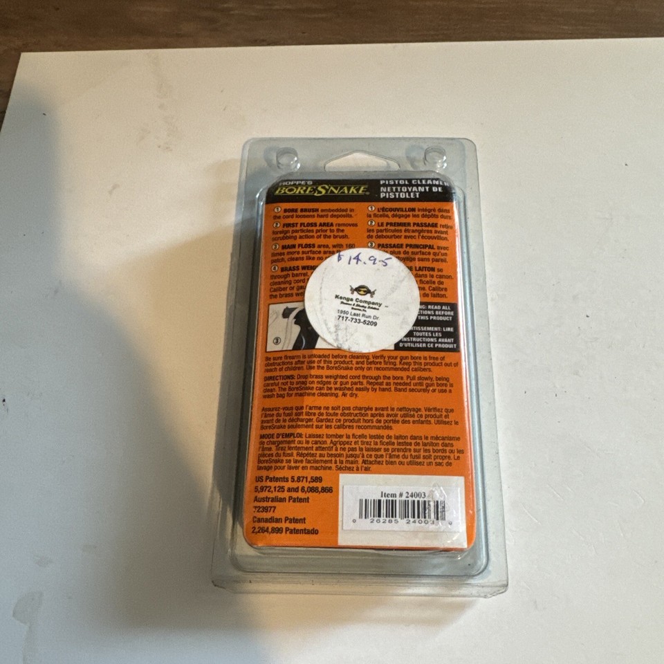 Hoppe's 9 Bore Snake Pistol Cleaner .40, .41 Caliber, New In Package ...