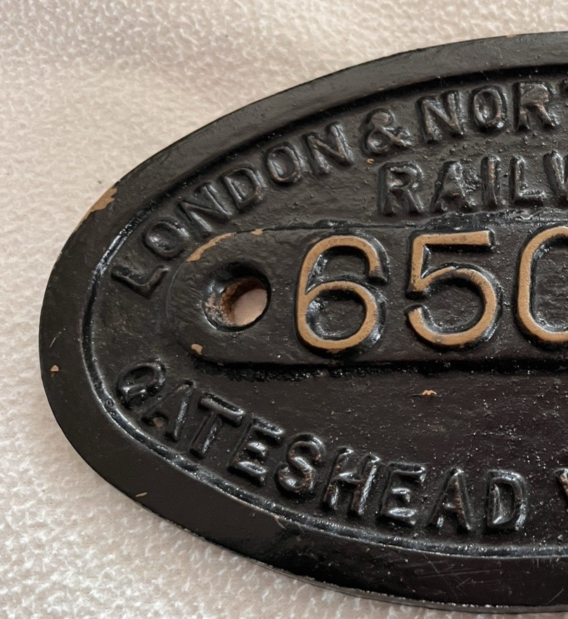 LNER ENGINE PLATE LONDON NORTH EASTERN RAILWAY GATESHEAD WORKS Y 1889 ...