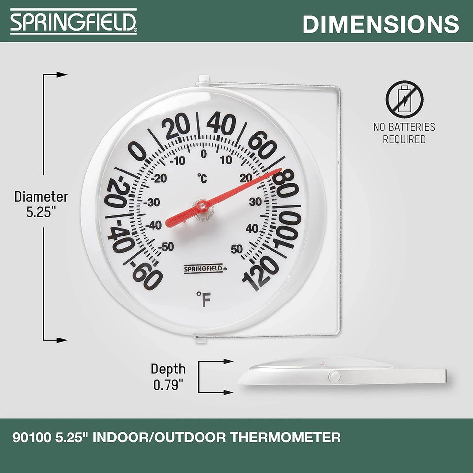 Big and Bold Thermometer with Mounting Bracket, Indoor Outdoor ...