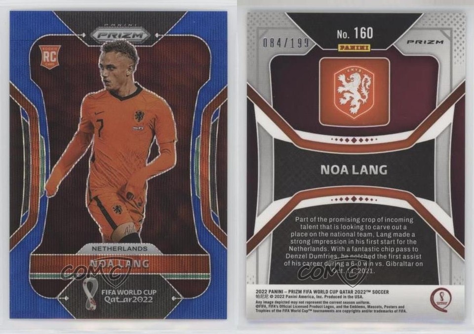 2022 Panini Prizm World Cup Qatar Blue Wave Prizm 84/199 Noa Lang #160 ...