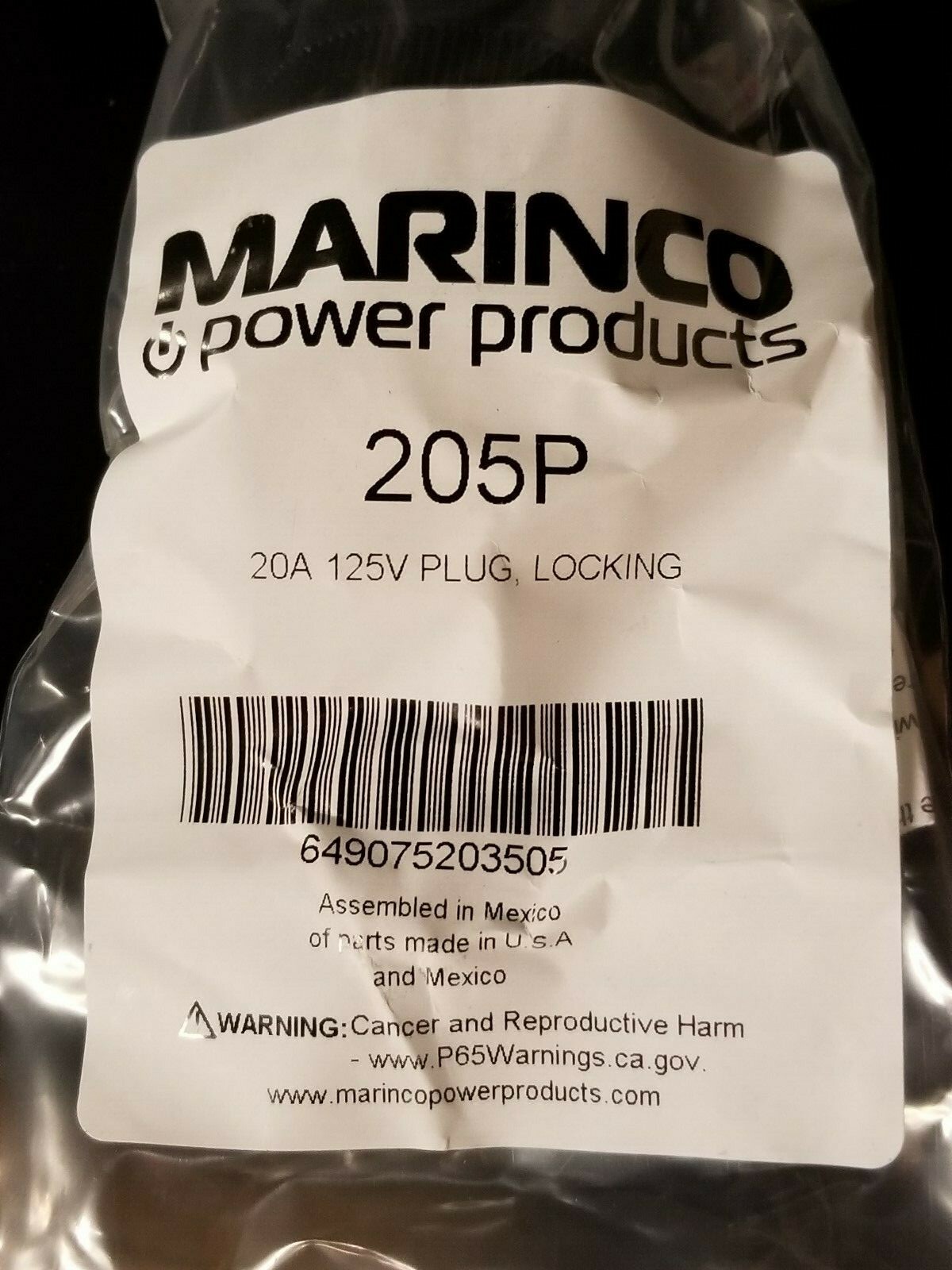 Marinco 205P 205C NEMA L5-20 2P3W Twist Lock Plug Connector Male Female ...