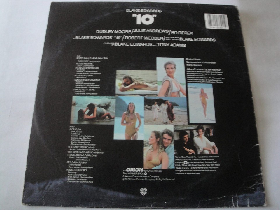 SOUNDTRACK MANCINI BLAKE EDWARDS "10" vinyl record 1979 WARNER BROS ...