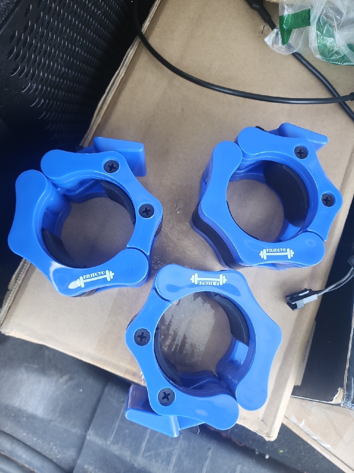 Lot of 3 Genesis Systems Olympic Barbell Clamps Quick Release Collar 2 ...