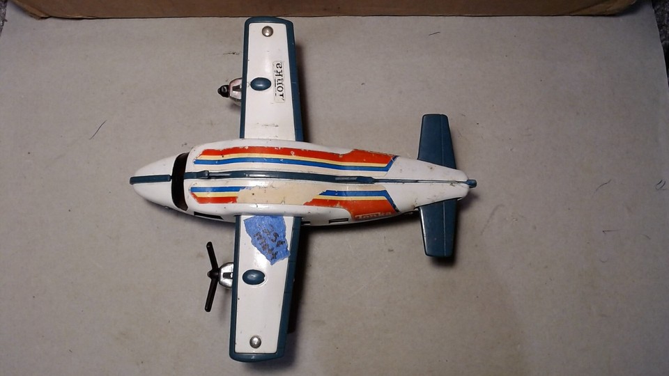Vintage Tonka Twin Engine Plane Pressed Steel Japan | eBay