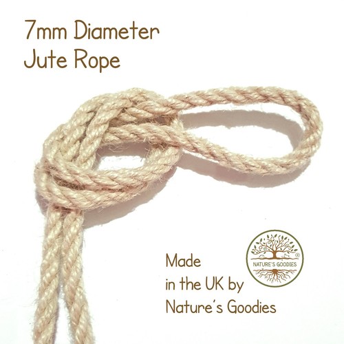 Rich Cream Colour 1m x 7mm Thick Coloured Jute Rope for Arts Crafts ...