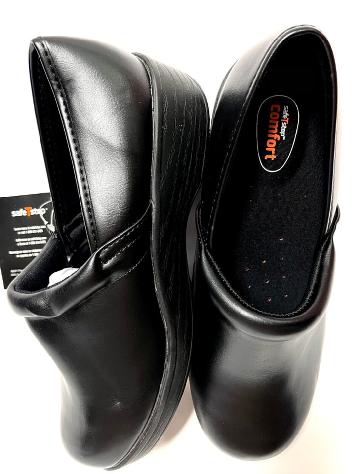 Safe T Step SafeTstep Women's Slip Resistant Gretchen Black Clog Slip ...