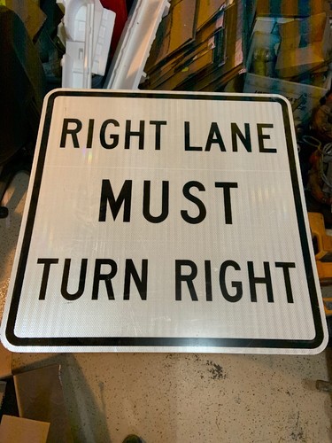 Hiway road sign Right Lane Turn AUTHENTIC Newman (s019 | eBay
