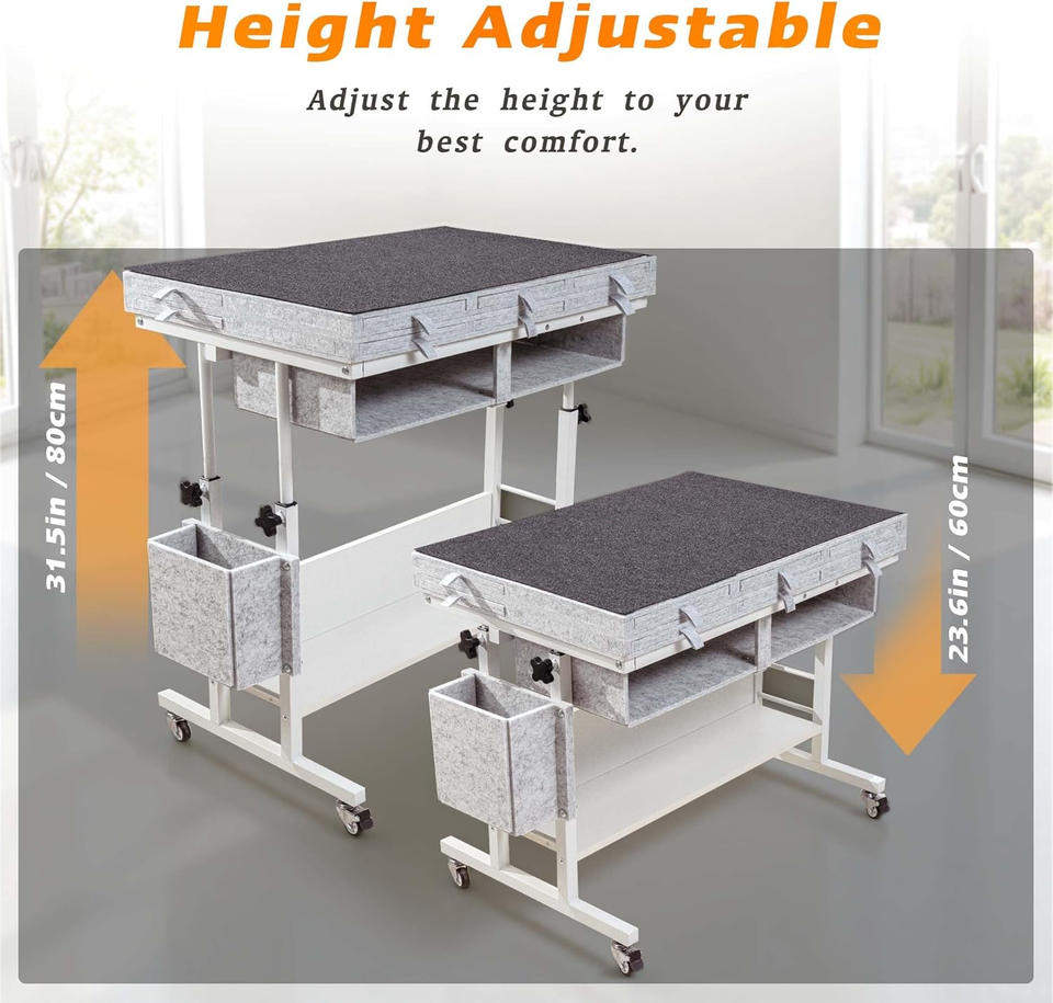 2000 Piece Foldable Felt Jigsaw Puzzle Table with Height Adjustment ...