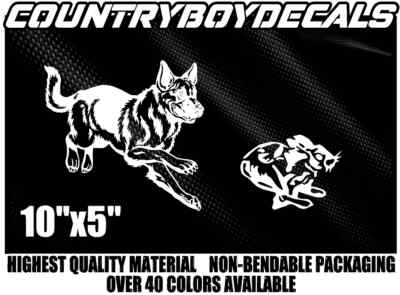 DOGS Chasing RABBIT German Shepherd Vinyl Decal Sticker Truck Car ...