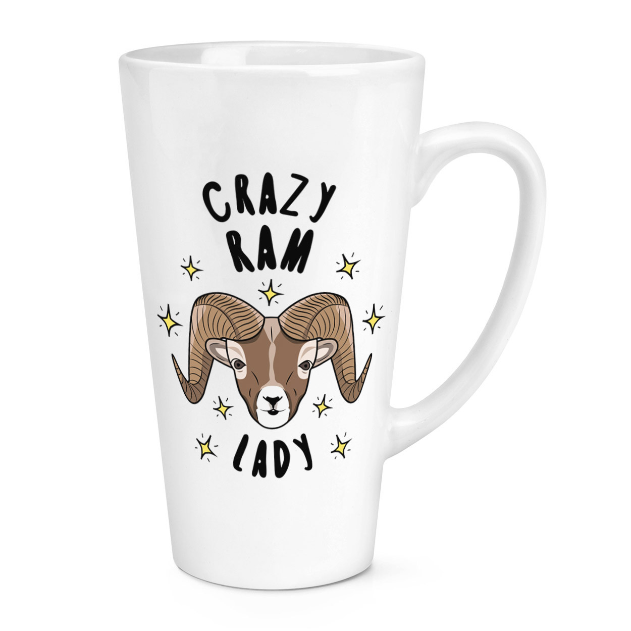 Crazy Ram Lady Stars 17oz Large Latte Mug Cup - Funny Animal | eBay ...