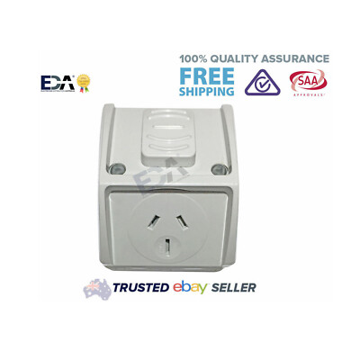 10A AMP Weatherproof GPO Mini 3 Pin Power Point Socket Outdoor ...