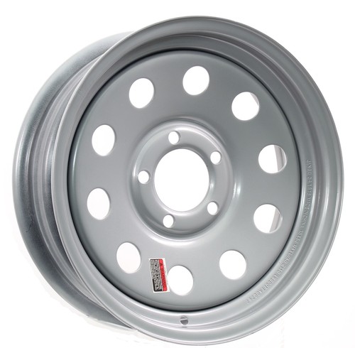 2-Pack 13" Aluminum Trailer Rim Wheel 13x5 5 Lug Hole Silver and Black ...