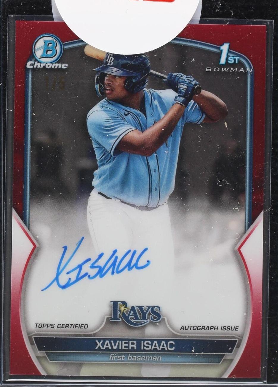 2023 Bowman - Chrome Prospect Autographs Xavier Isaac #CPA-XI Red ...