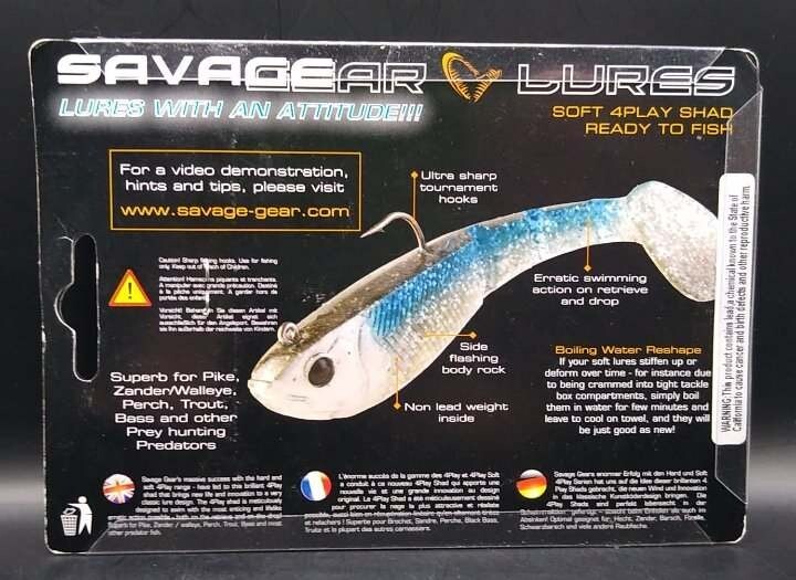 Okuma Fishing Tackle - SavageAR Lures - Soft 4Play Shad - Tan And ...