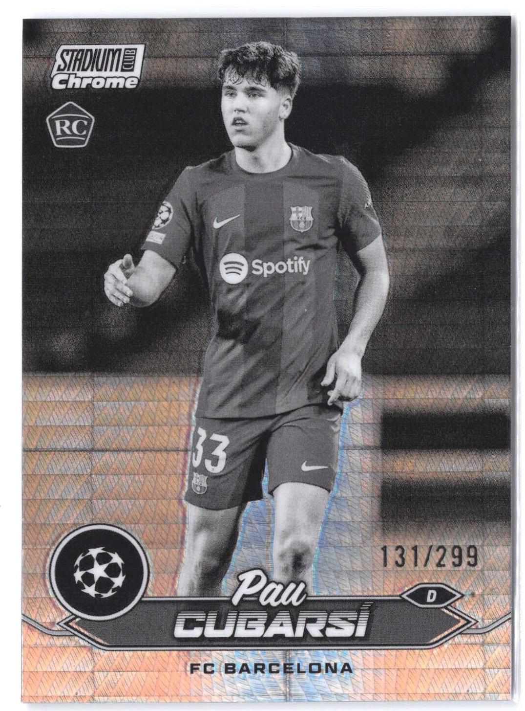 2023-24 Topps Stadium Club Chrome Ucl - Pau Cubarsi #67 Black & White ...