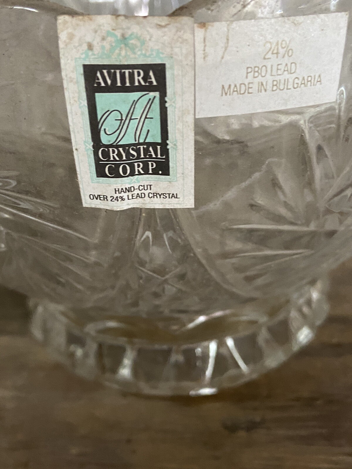 VINTAGE AVITRA CUT CRYSTAL FOOTED 8" BOWL PINWHEEL& DIAMONDS SCALLOPED ...