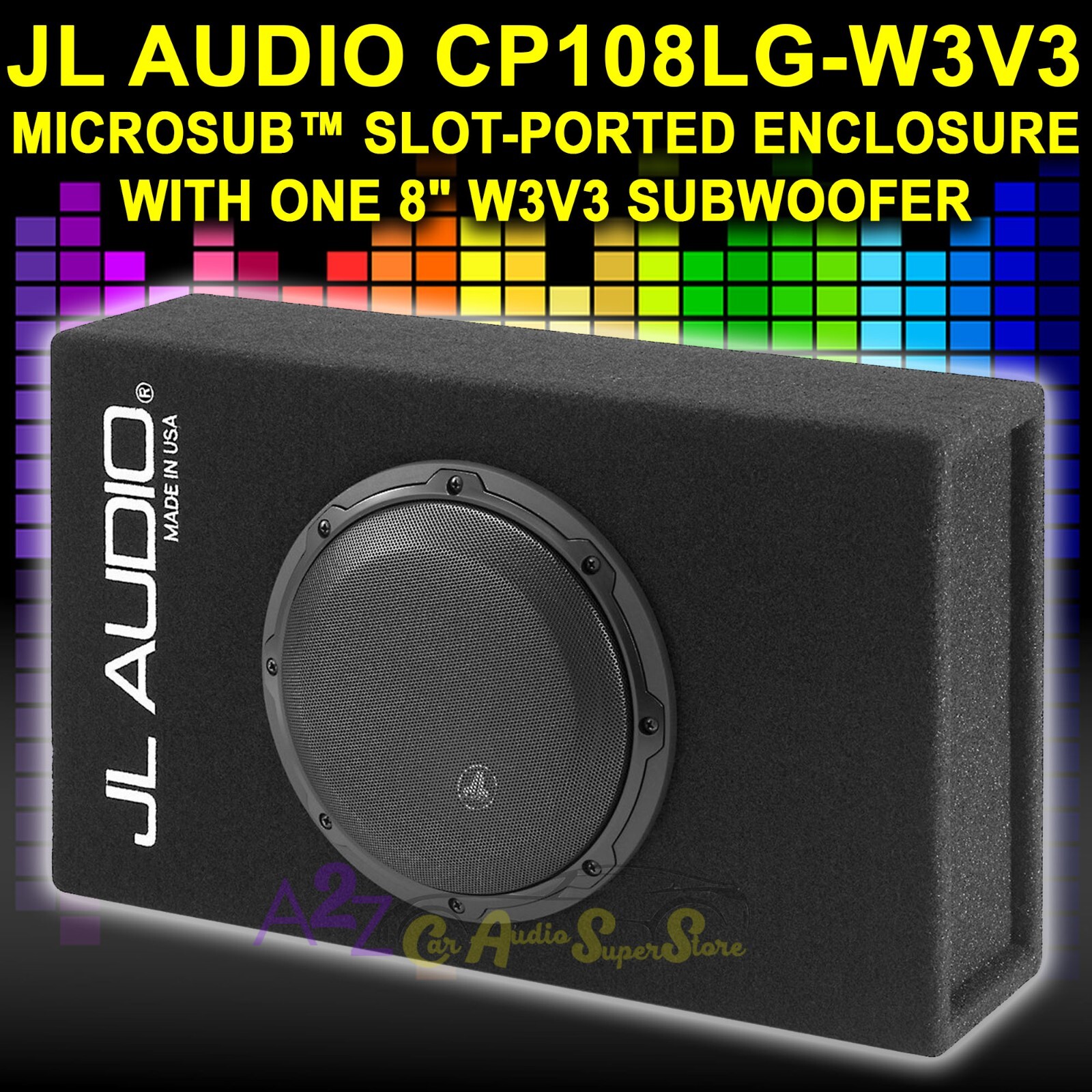 JL AUDIO CP108LG-W3v3 (93133) MICROSUB SLOT-PORTED ENCLOSURE W/ ONE 8 ...