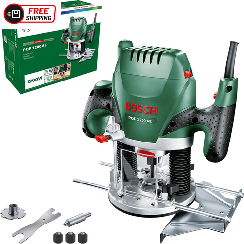 Bosch 1200W Electric Plunge Router with 8Mm Bit, Parallel Guide ...