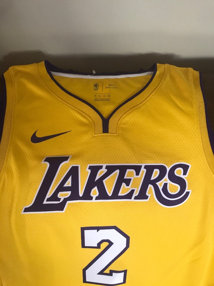 Nike Los Angeles Lakers Lonzo Ball Nba Yellow Jersey NWT Size 56 2XL ...